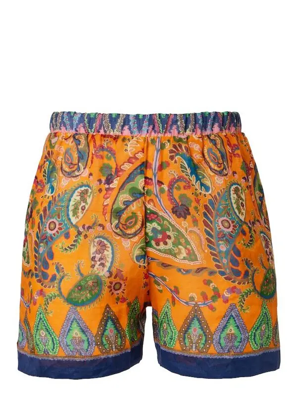 Etro Paisley High-rise Shorts - Multicoloured