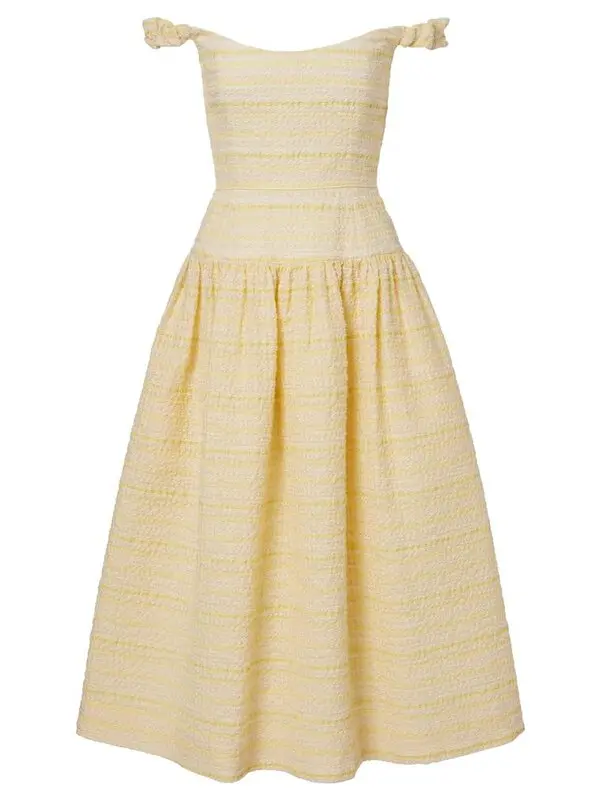 MARKARIAN Georgie Cotton-blend Organza Midi Dress - Yellow