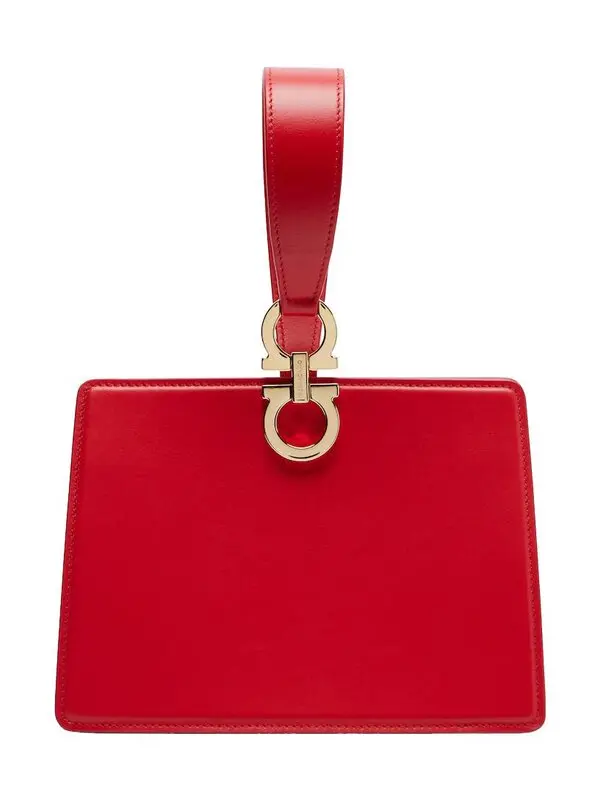 FERRAGAMO Gancio Mini Leather Top-handle Bag - Red