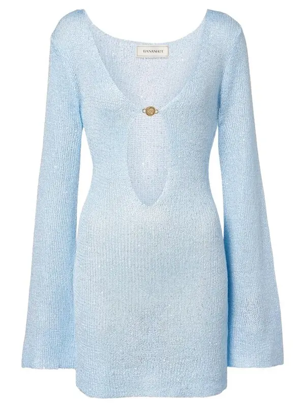 BANANHOT Rey Sequined Knitted Minidress - Blue