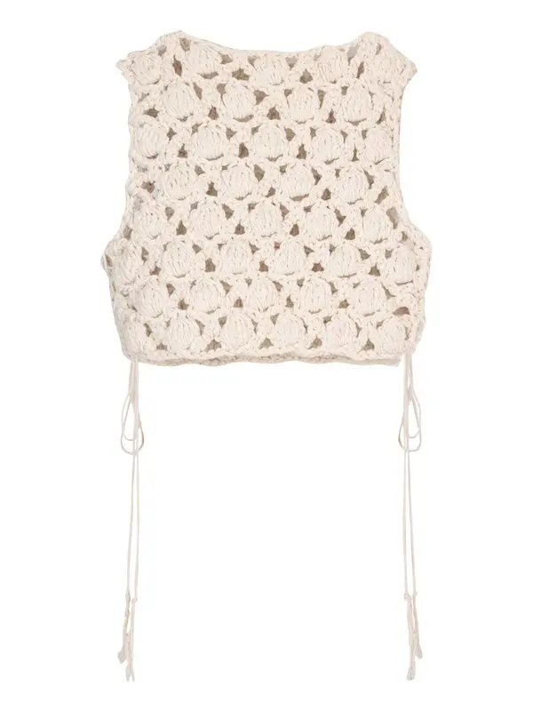 Balmain Crochet Top - Beige