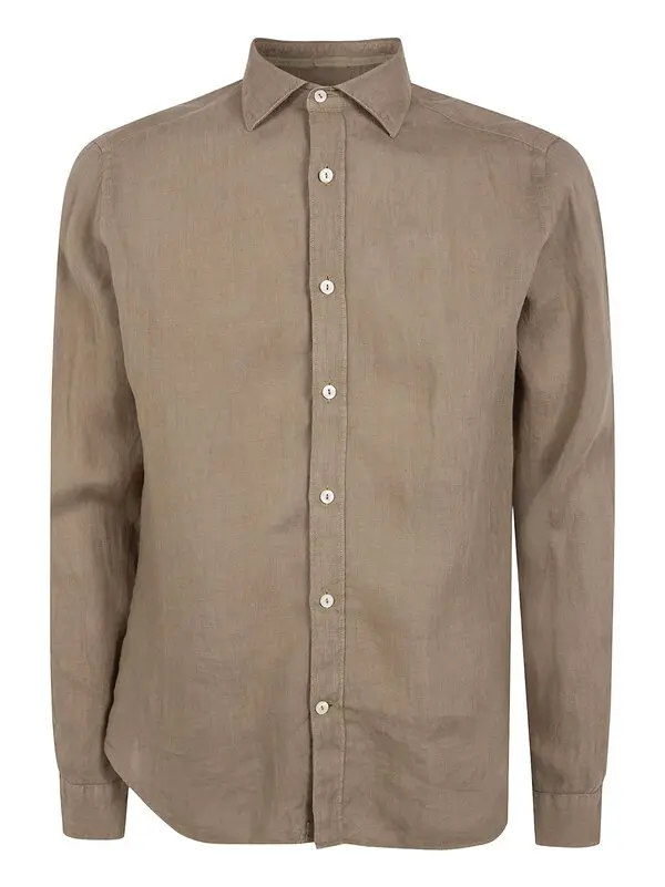 TINTORIA MATTEI 954 Linen Shirt - Brown