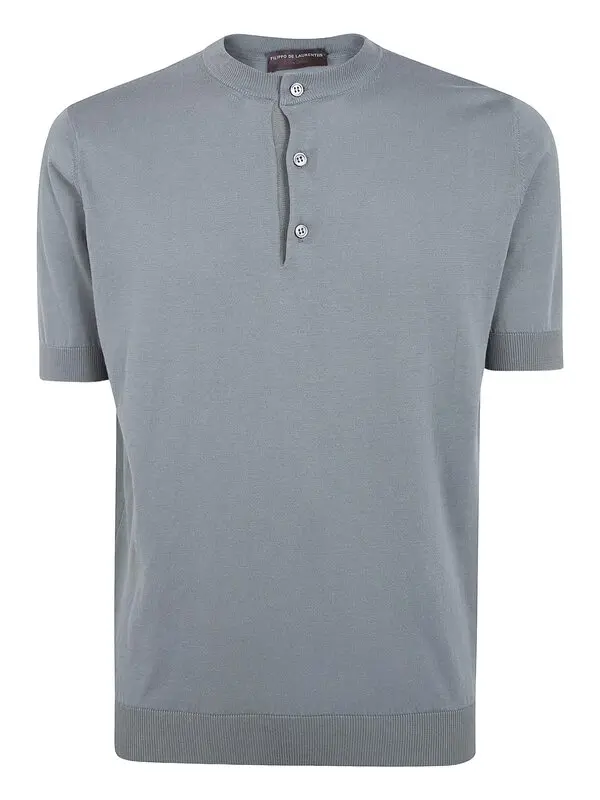 FILIPPO DE LAURENTIIS Serafino Short Sleeve Sweater - Gray