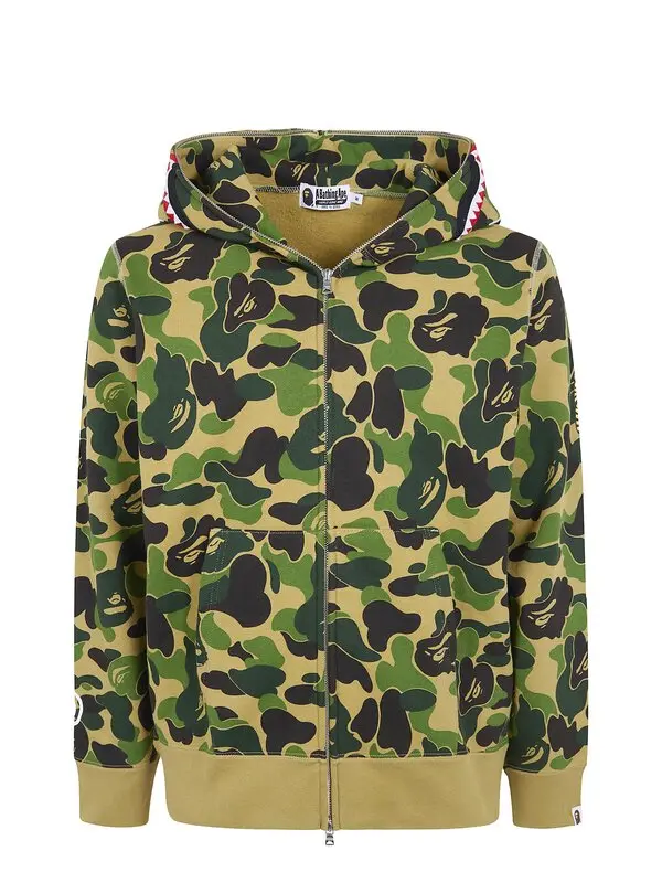 A BATHING APE Abc Camo 2nd Shark Full Zip Hoodie - Green