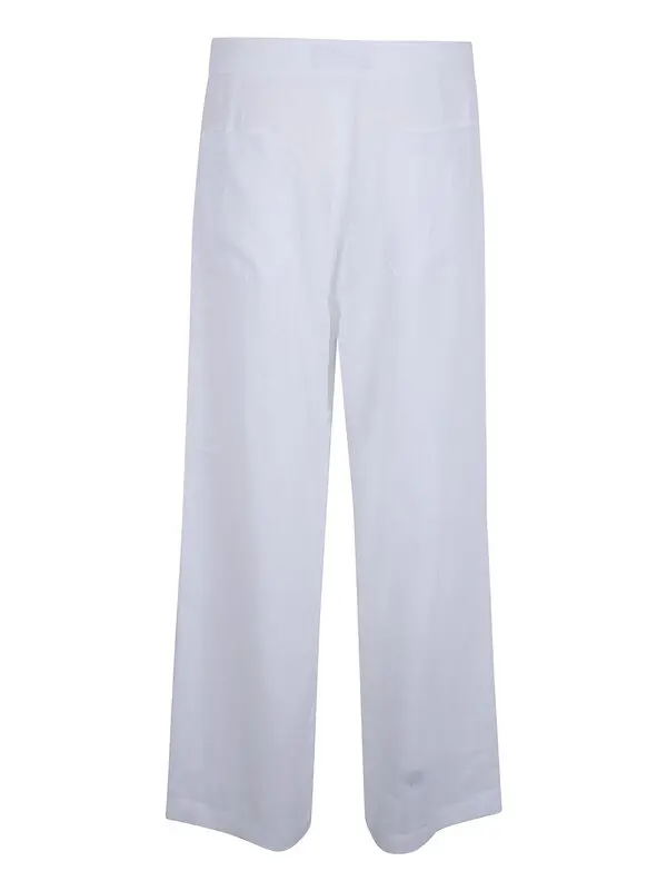 Y-81 Wide Leg Pleated Trousers - White