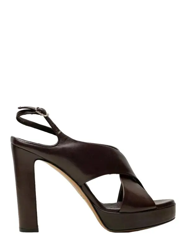 CHUCKIES Crossover-strap Platform Sandals - Brown