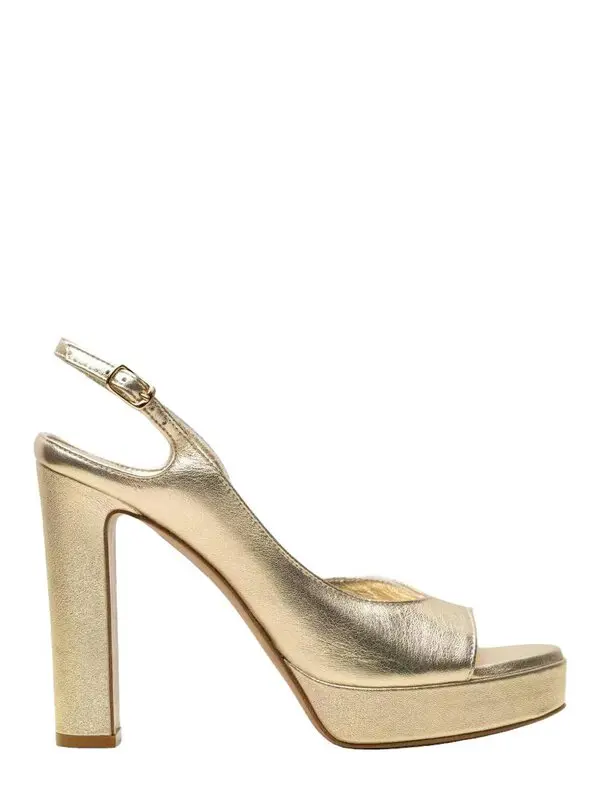CHUCKIES Platform Heeled Sandals - Gold