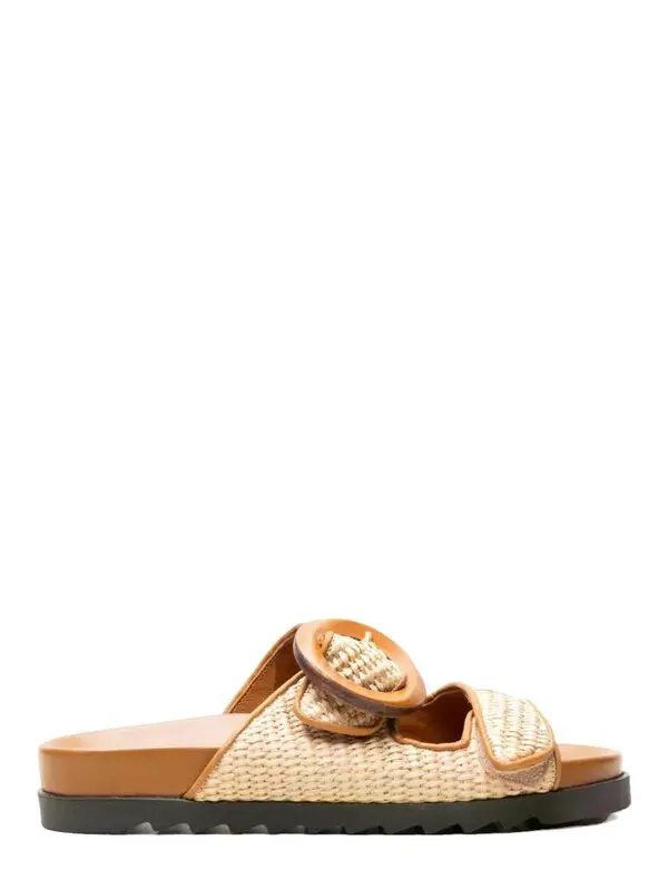 CHUCKIES Buckle-detail Woven Sandals - Neutrals