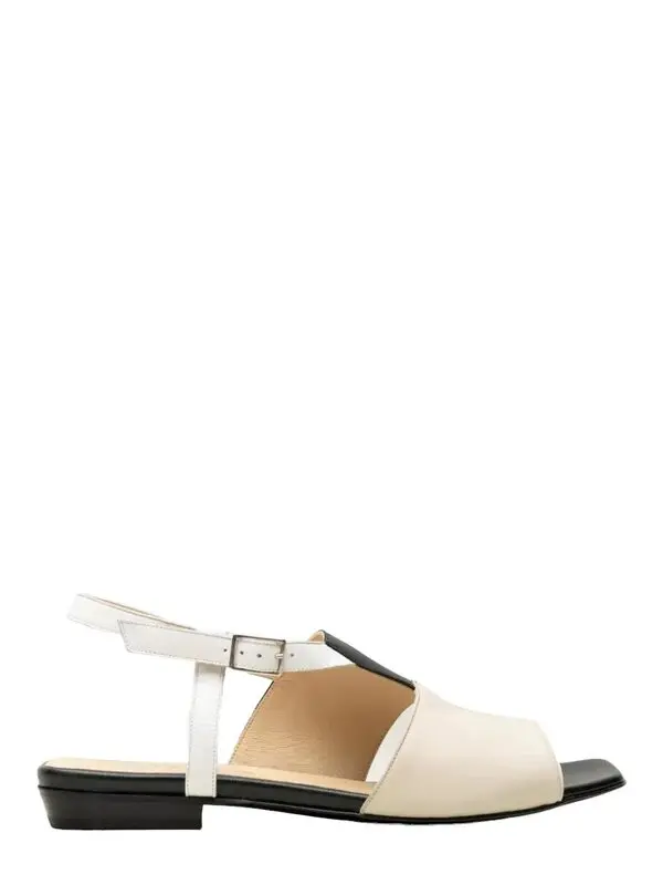 CHUCKIES Leather Slingback Sandals - Neutrals