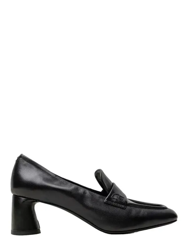 CHUCKIES Leather Block-heel Pumps - Black
