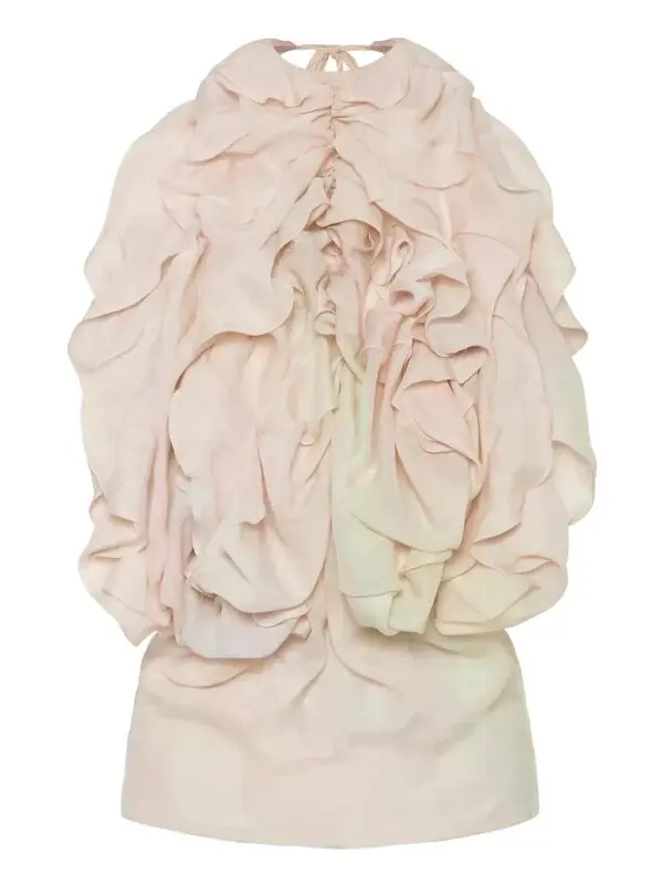 MAISON MARGIELA Ruffled Halter Top - Neutrals