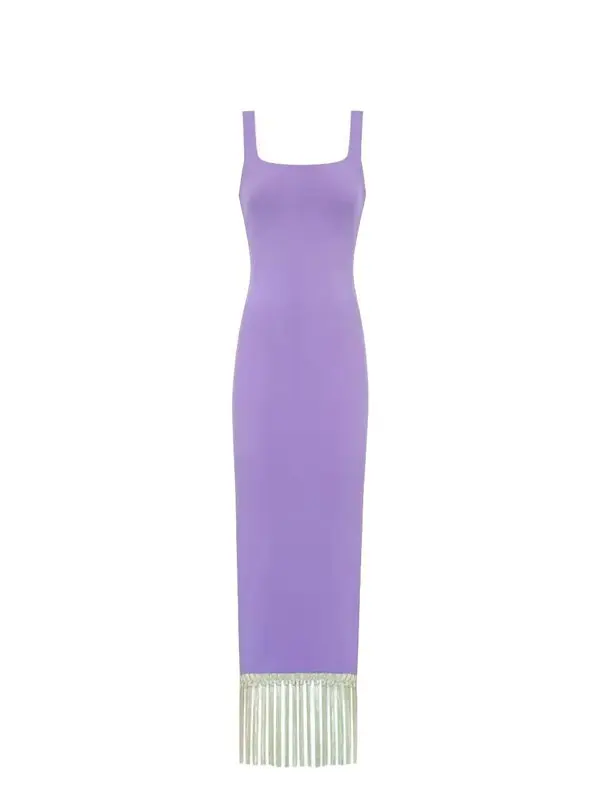 TALLER MARMO Lido Fringe-detail Midi Dress - Purple