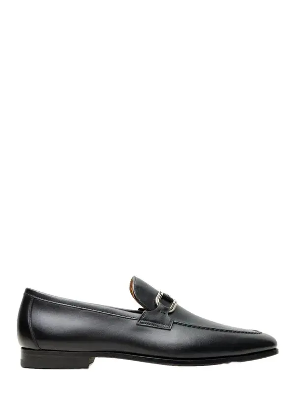 Magnanni Silvano Strap Leather Loafers - Black