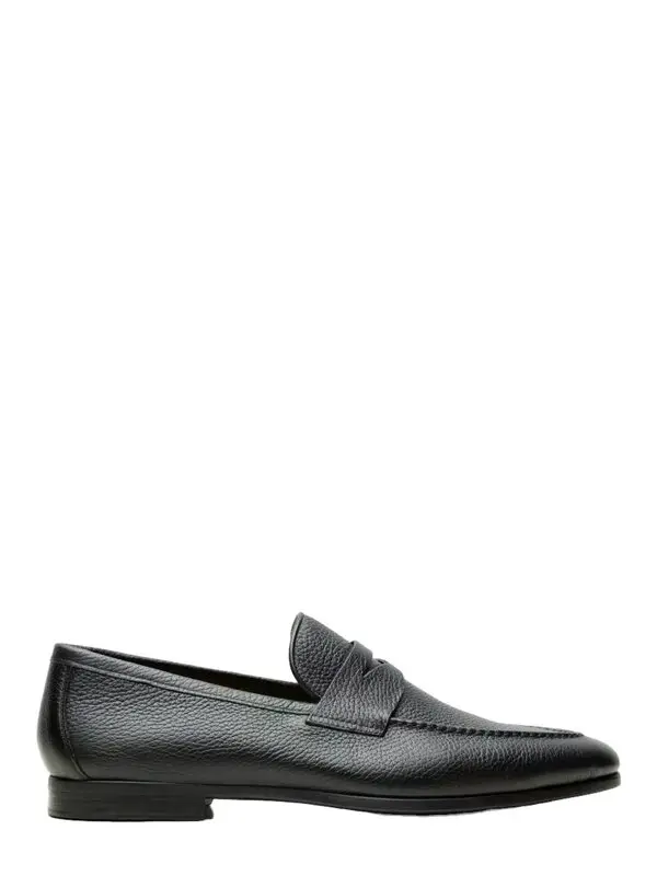 Magnanni Diezma Ii Pebbled Leather Loafers - Black