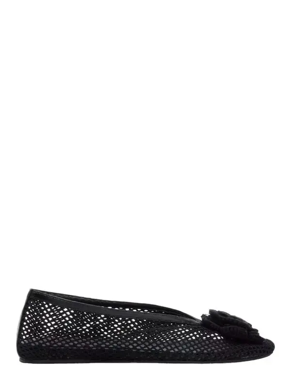 GANNI Flower Embellished Ballet Flats - Black
