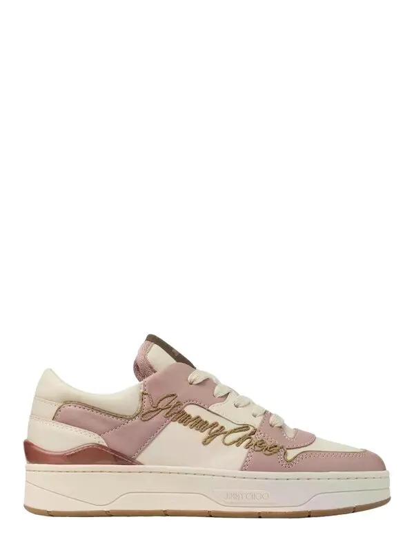 JIMMY CHOO Florent/f Embroidered Sneakers - Neutrals