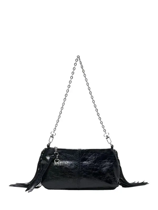 Maje M Miss Fringe-detail Clutch Bag - Black