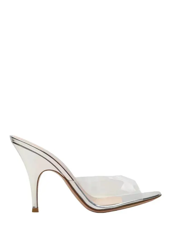 GIANVITO ROSSI Metallic Transparent-strap Mules - White