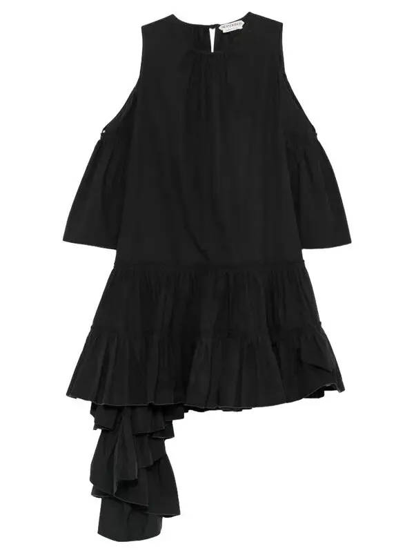 JW Anderson Cold-shoulder Ruffled Dress - Black
