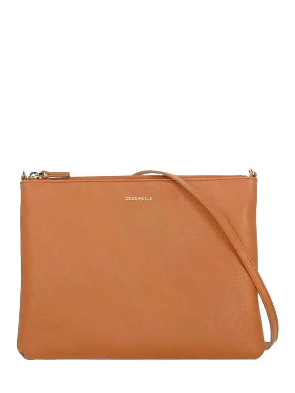 COCCINELLE Grained Leather Clutch - Orange