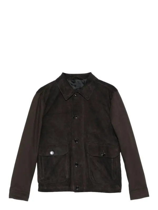 Brioni Suede Leather Jacket - Brown