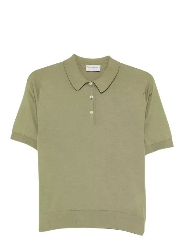John Smedley Jill Short-sleeve Polo Top - Green