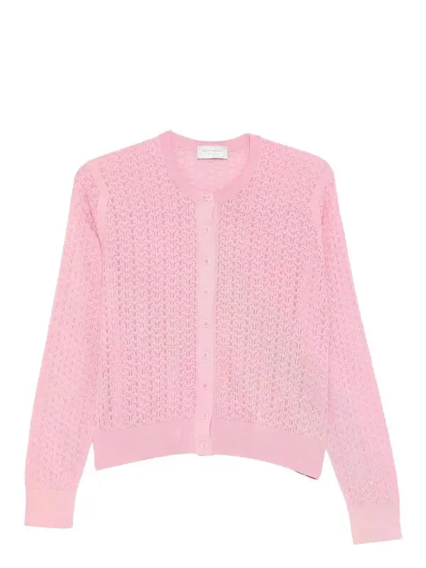 John Smedley Roxburgh Pointelle-knit Cardigan - Pink