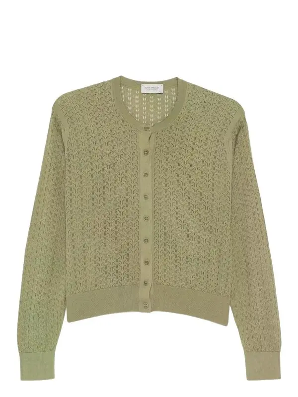 John Smedley Roxburgh Pointelle-knit Cardigan - Green