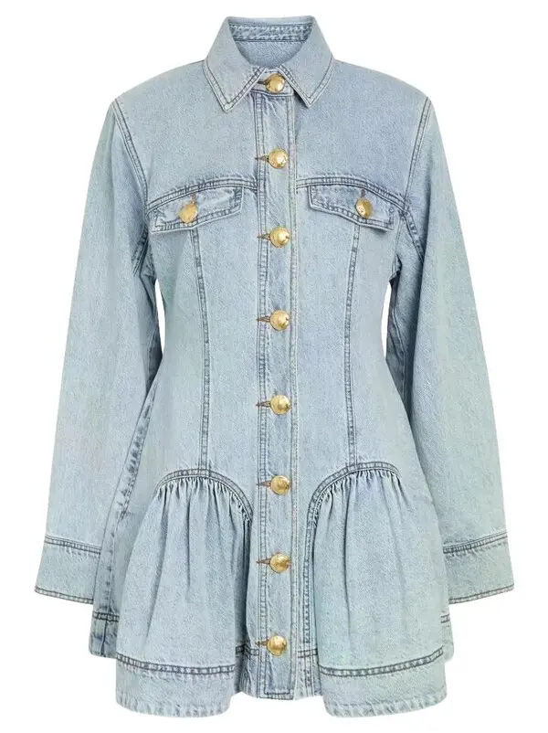 Aje Noa Denim Mini Dress - Blue