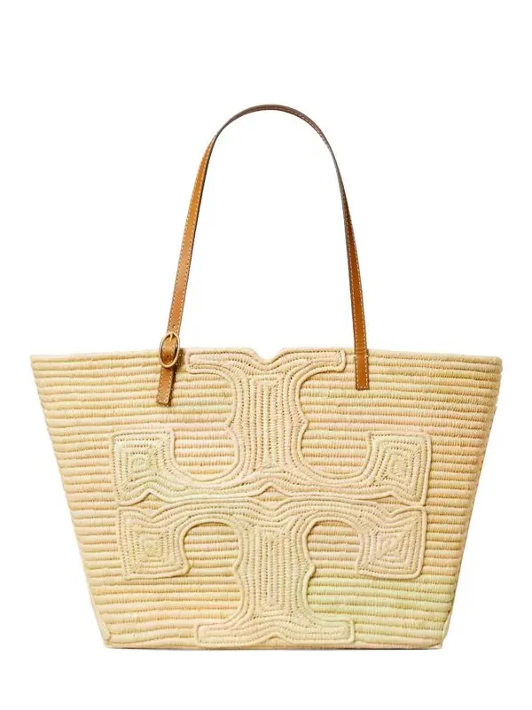 Tory Burch Ella Structured Straw Tote Bag - Neutrals