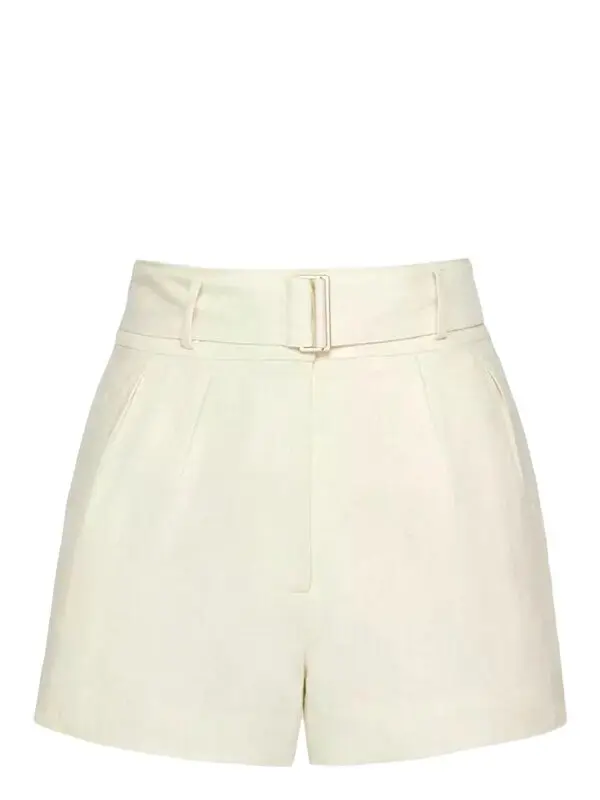 HEVRON Zinna Belted Pleated Shorts - Neutrals