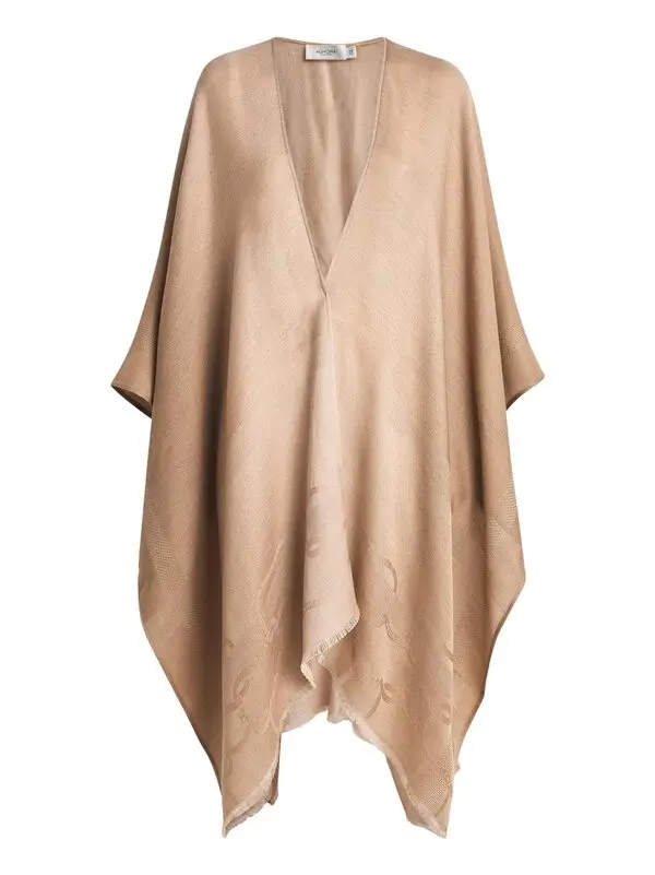Agnona Cashmere-silk Cape Poncho - Beige
