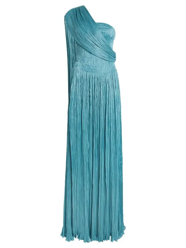 MARMAR HALIM Taffeta Strapless Roseya Gown - Blue