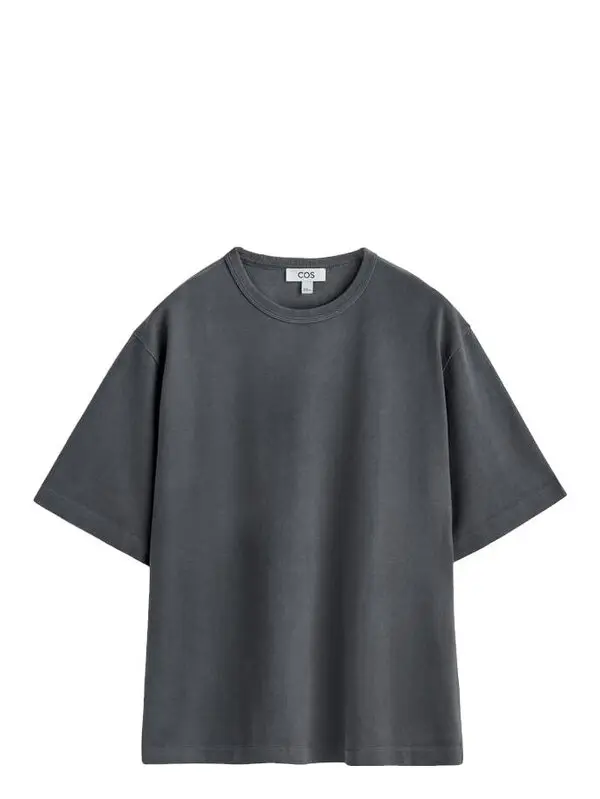 Cos Relaxed Heavyweight Washed-cotton T-shirt - Gray