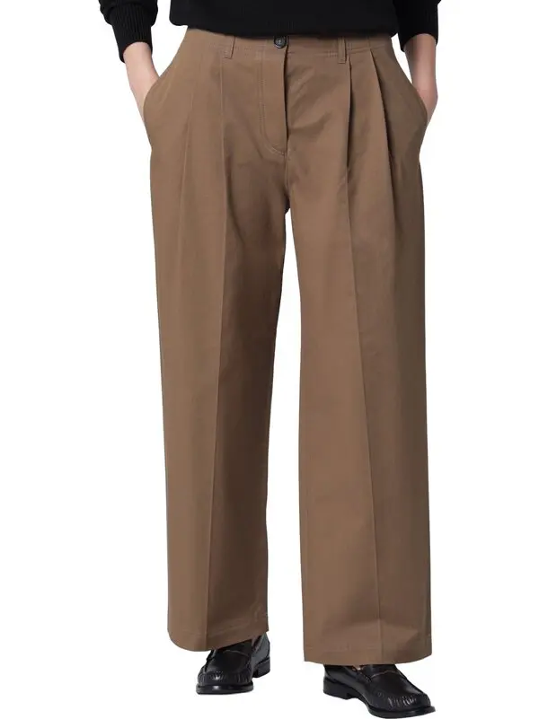 TOTEME Cotton Trousers - Brown