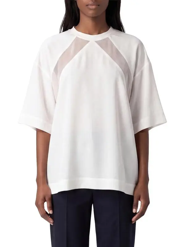 Pinko Sheer Panel T-shirt - White