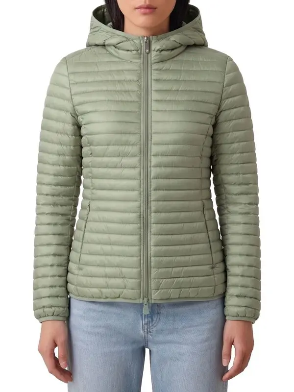 SAVE THE DUCK Alexa Hooded Quilted Down Jacket - Green