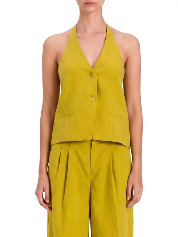 TWINSET Linen Blend Vest - Green