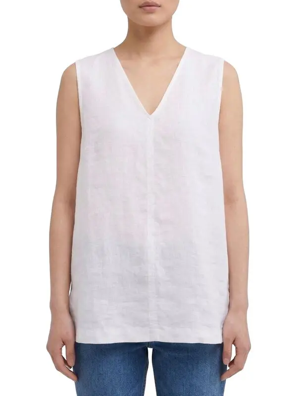 Aspesi Sleeveless V-neck Top - White