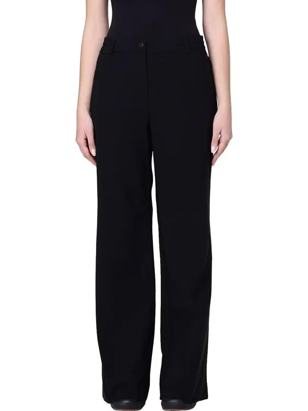 SAVE THE DUCK Stretch Technical Fabric Palazzo Trousers - Black