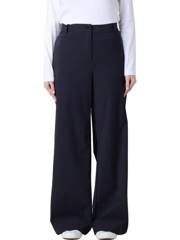 SAVE THE DUCK Stretch Technical Fabric Palazzo Trousers - Blue