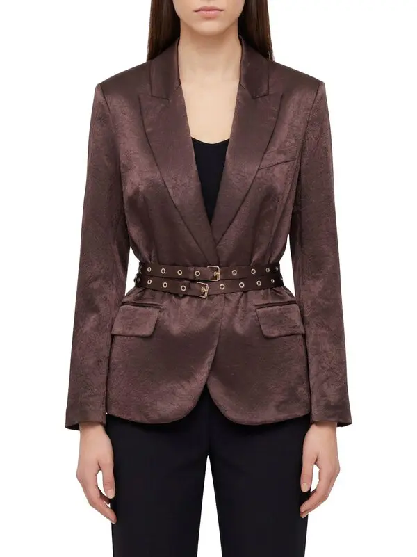 Liu Jo Belted Textured Jacket - Black