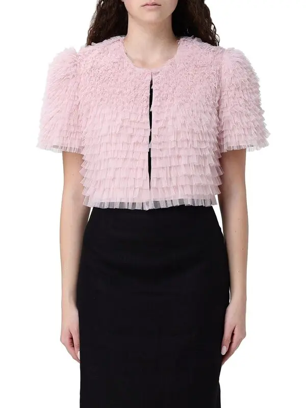 TWINSET Cropped Tulle Jacket With Ruffles - Pink