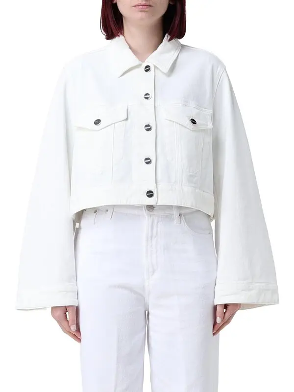 DONDUP Cropped Denim Jacket - Milk