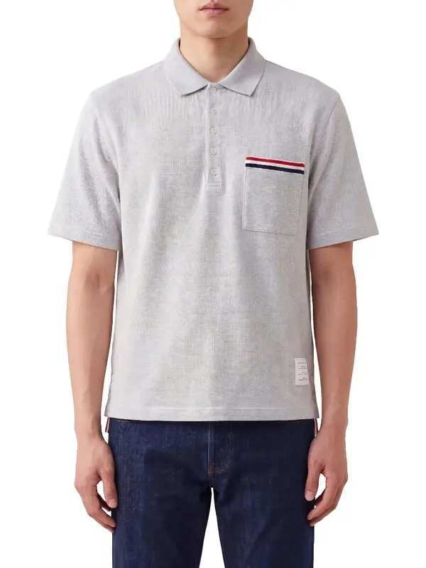 Thom Browne Cotton Polo Shirt - Grey
