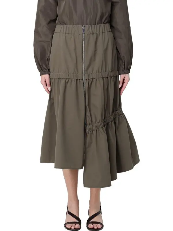 Tibi Asymmetrical Technical Fabric Midi Skirt - Grey