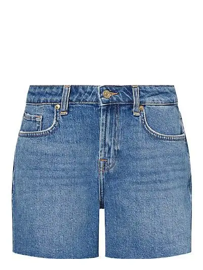 7 For All Mankind Monroe Mid-rise Long Denim Shorts - Explorer