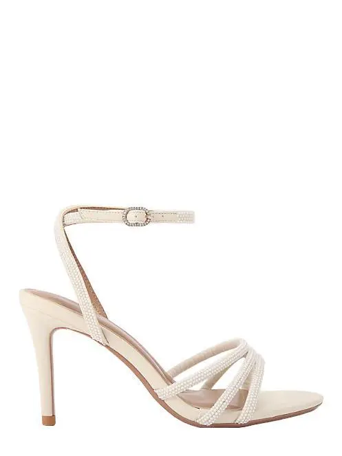 Kurt Geiger Heeled Woven Sandals - Bone