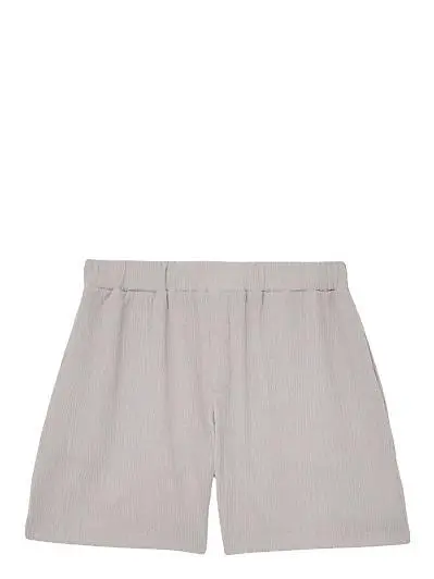 REISS Knox Short-sleeve Textured Stretch-woven Shirt - Silver