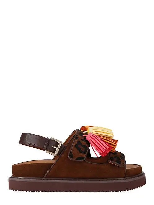 Kurt Geiger Rita Tassel Leather Sandals - Brown/oth